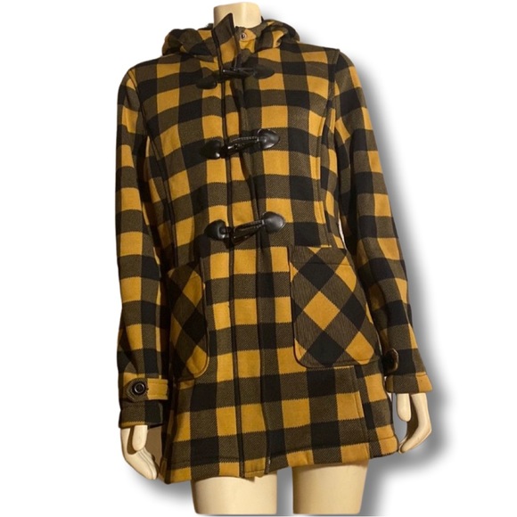 Big Chill | Jackets & Coats | Big Chill Yellow Check Plaid Hooded ...